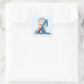 Peanuts | Linus & His Blanket Square Sticker | Zazzle
