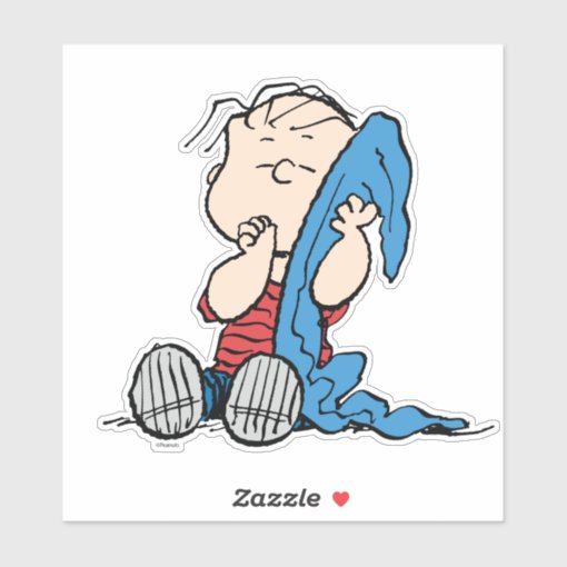 Peanuts | Linus & His Blanket Sticker | Zazzle