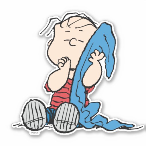 Peanuts | Linus & His Blanket Sticker | Zazzle