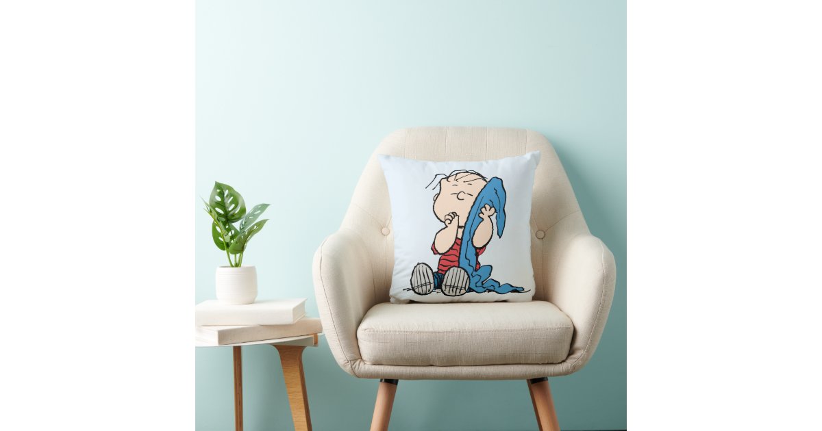 Peanuts | Linus & His Blanket Throw Pillow | Zazzle