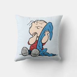 Peanuts | Linus & His Blanket Throw Pillow | Zazzle