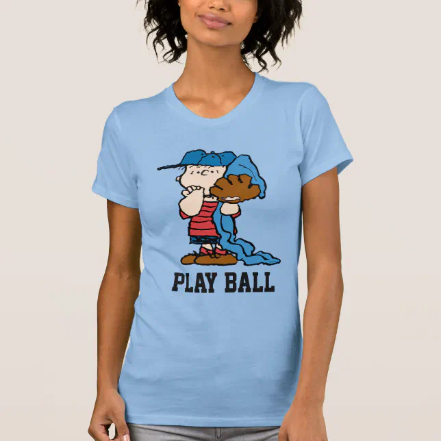 Peanuts | Linus In His Baseball Gear T-Shirt | Zazzle