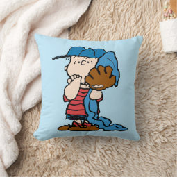 Peanuts | Linus In His Baseball Gear Throw Pillow | Zazzle