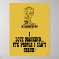 Peanuts | Linus Loves Mankind Poster | Zazzle