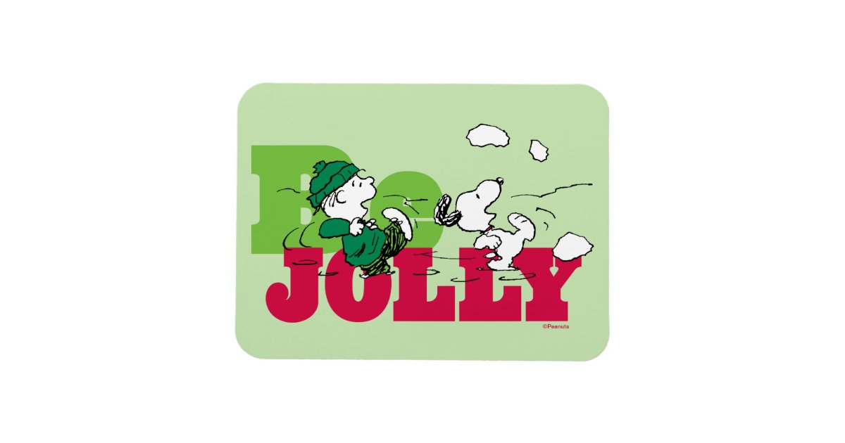 Peanuts | Linus & Snoopy Be Jolly Magnet | Zazzle