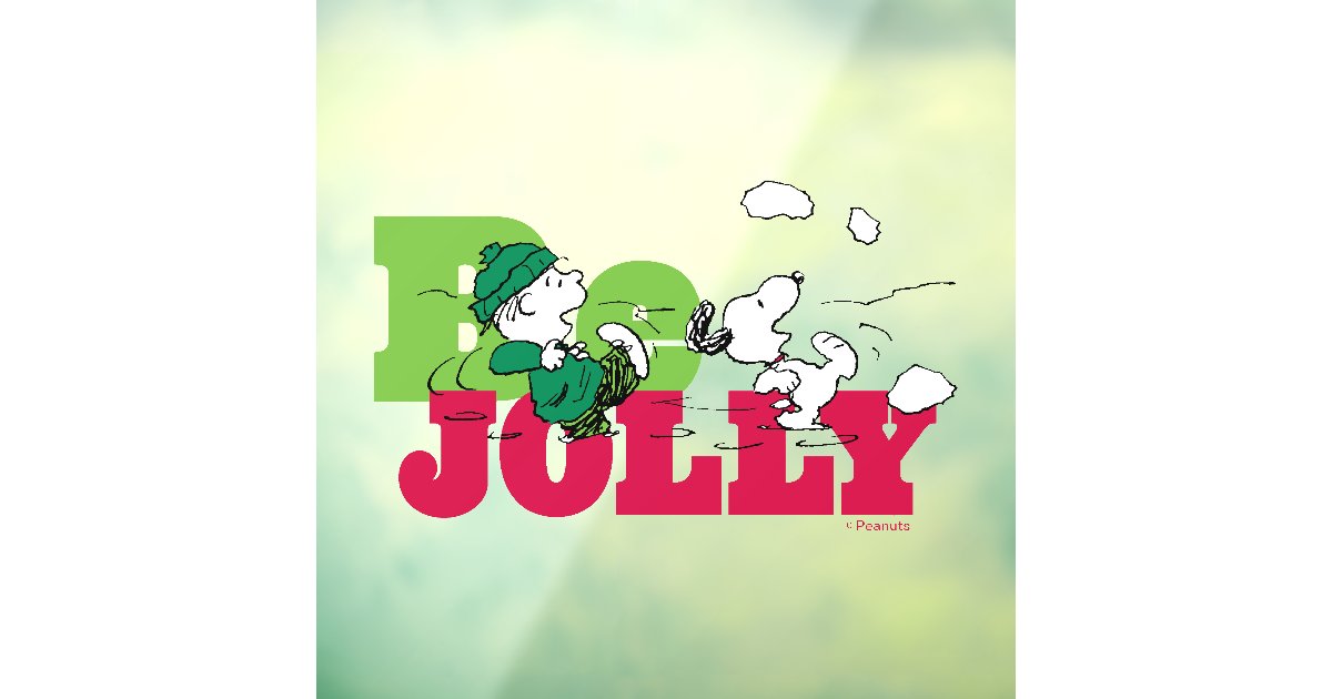 Peanuts | Linus & Snoopy Be Jolly Window Cling | Zazzle