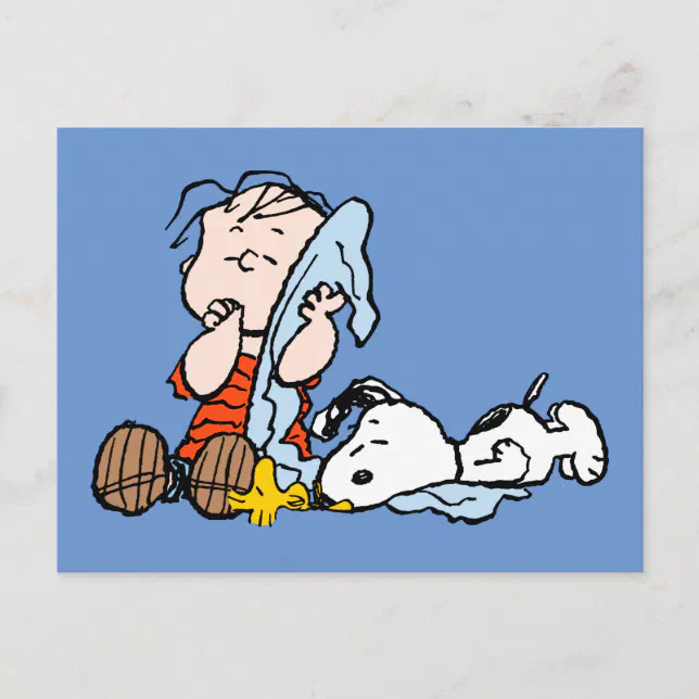 Peanuts | Linus, Snoopy & Woodstock Napping Postcard | Zazzle