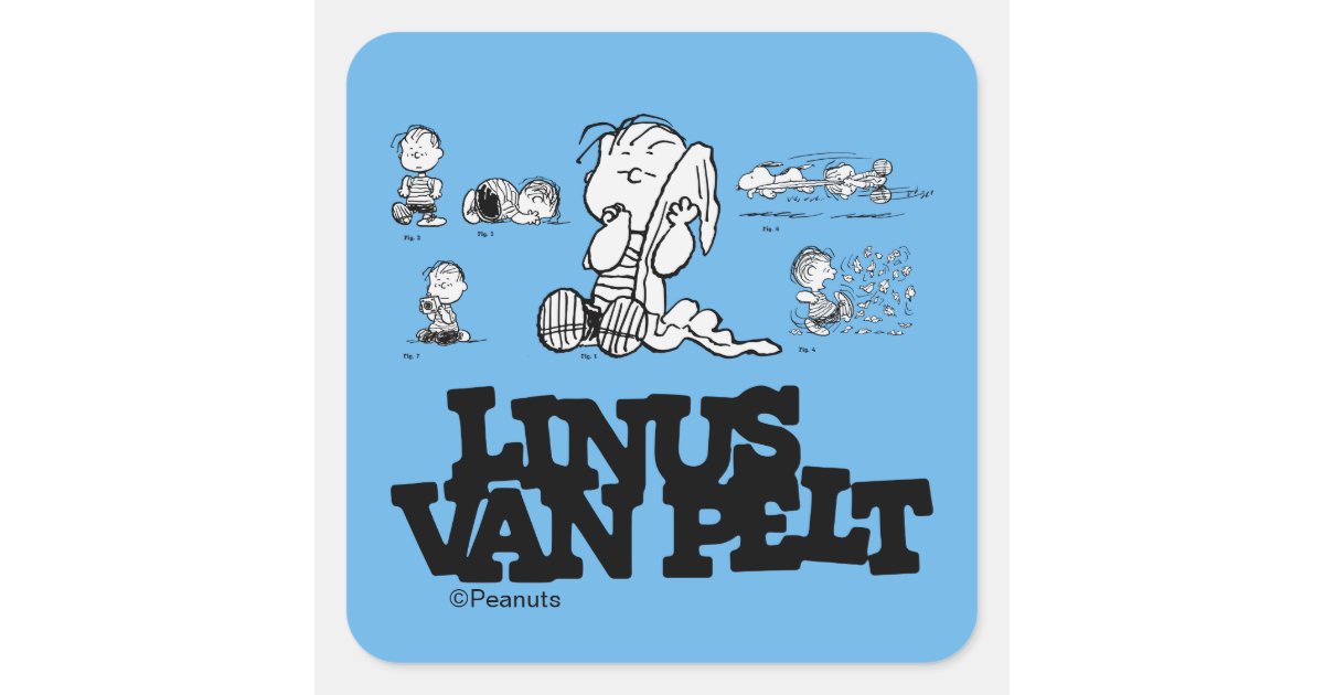 Peanuts | Linus Square Sticker | Zazzle