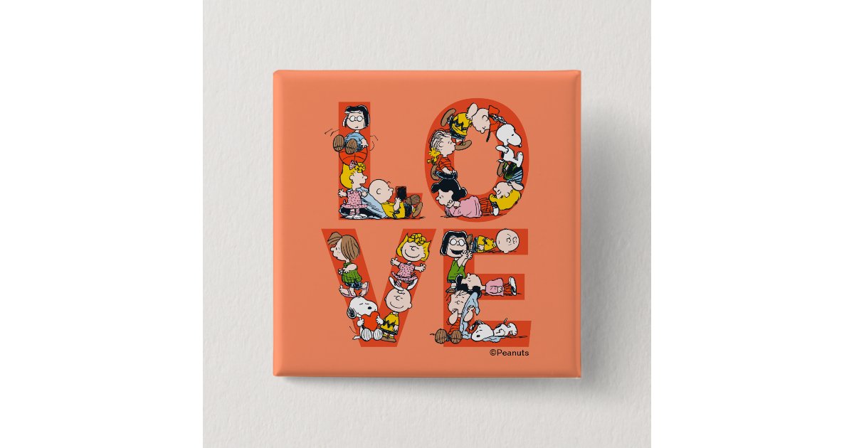 Peanuts - LOVE Button | Zazzle