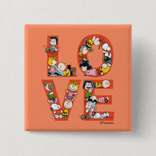 Peanuts - LOVE Button | Zazzle