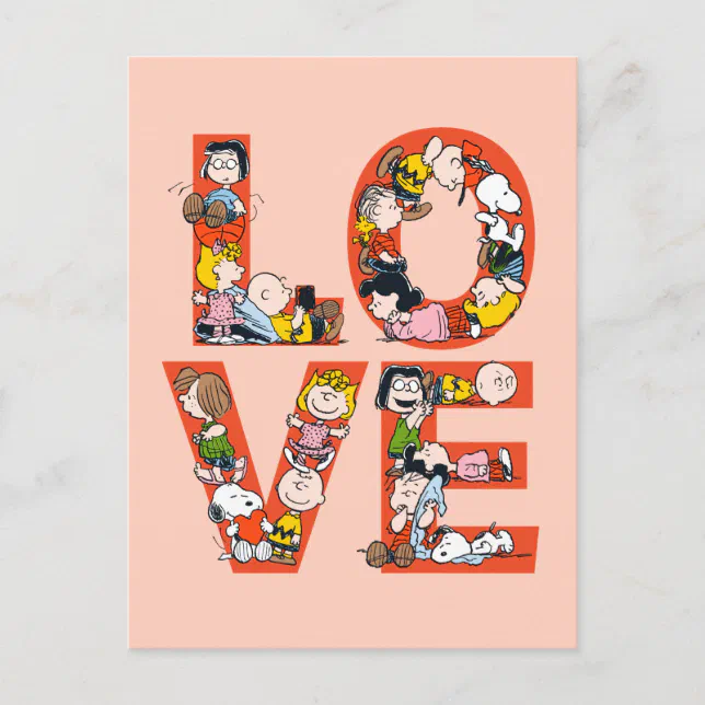 Peanuts - LOVE Postcard | Zazzle