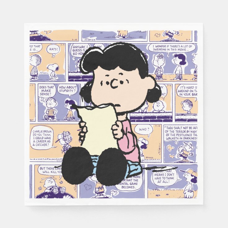 Peanuts | Lucy Comic Pattern Napkins | Zazzle