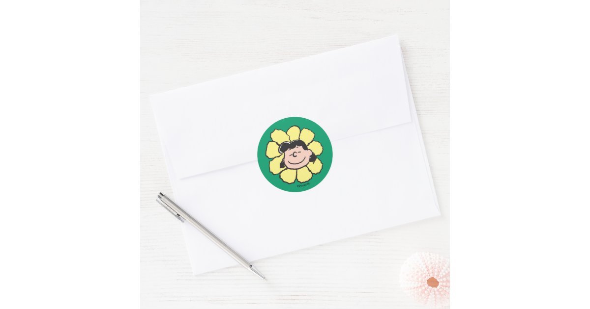 Peanuts | Lucy Flower Classic Round Sticker | Zazzle