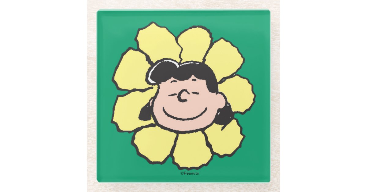 Peanuts | Lucy Flower Glass Coaster | Zazzle