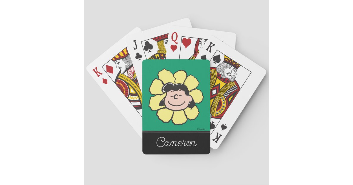 Peanuts | Lucy Flower Playing Cards | Zazzle