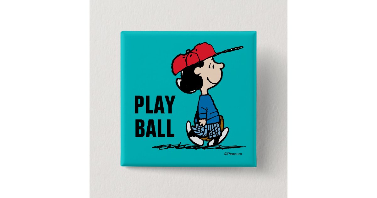 Peanuts | Lucy Playing Baseball Button | Zazzle Peanuts | Lucy Playing Baseball Button | Zazzle