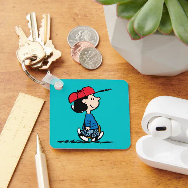 Peanuts | Lucy Playing Baseball Keychain | Zazzle