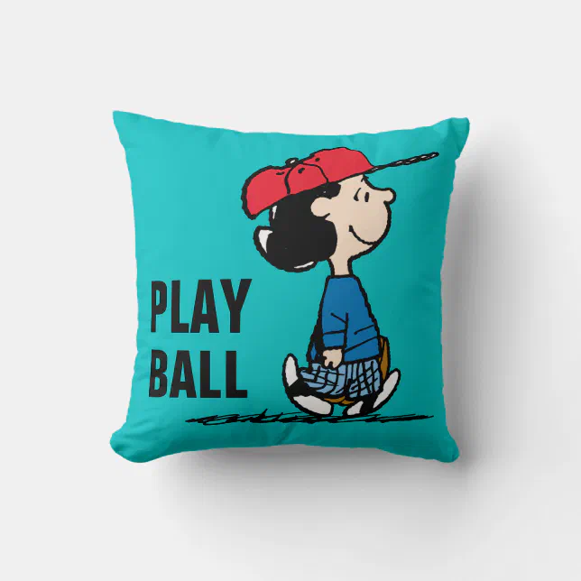 Peanuts | Lucy Playing Baseball Throw Pillow | Zazzle Peanuts | Lucy Playing Baseball Throw Pillow | Zazzle