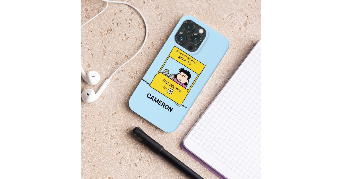 Peanuts | Lucy & the Doctor Is In Case-Mate iPhone Case | Zazzle