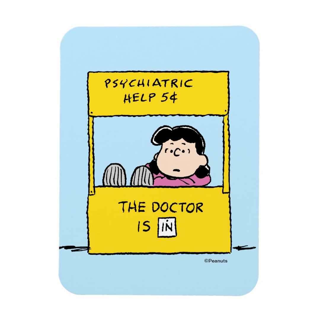 Peanuts | Lucy & the Doctor Is In Magnet | Zazzle