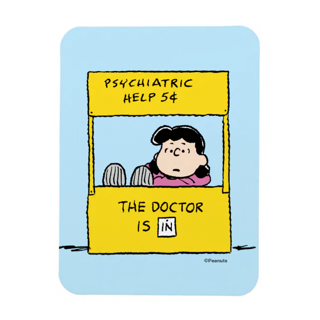 Peanuts | Lucy & the Doctor Is In Magnet | Zazzle