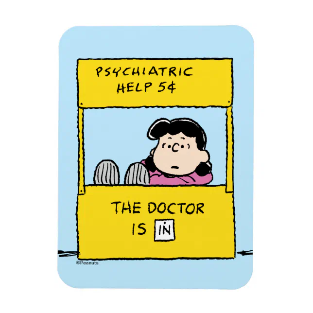 Peanuts | Lucy & the Doctor Is In Magnet | Zazzle