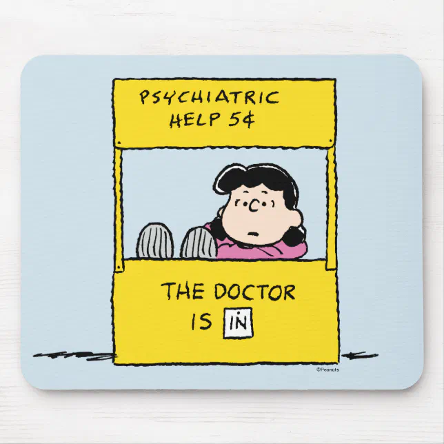 Peanuts | Lucy & the Doctor Is In Mouse Pad | Zazzle