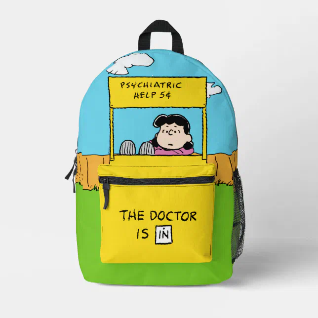 Peanuts | Lucy & the Doctor Is In Printed Backpack | Zazzle