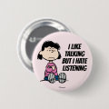 Peanuts | Lucy With Arms Crossed Button | Zazzle