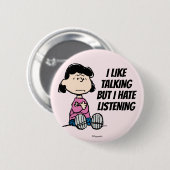 Peanuts | Lucy With Arms Crossed Button | Zazzle