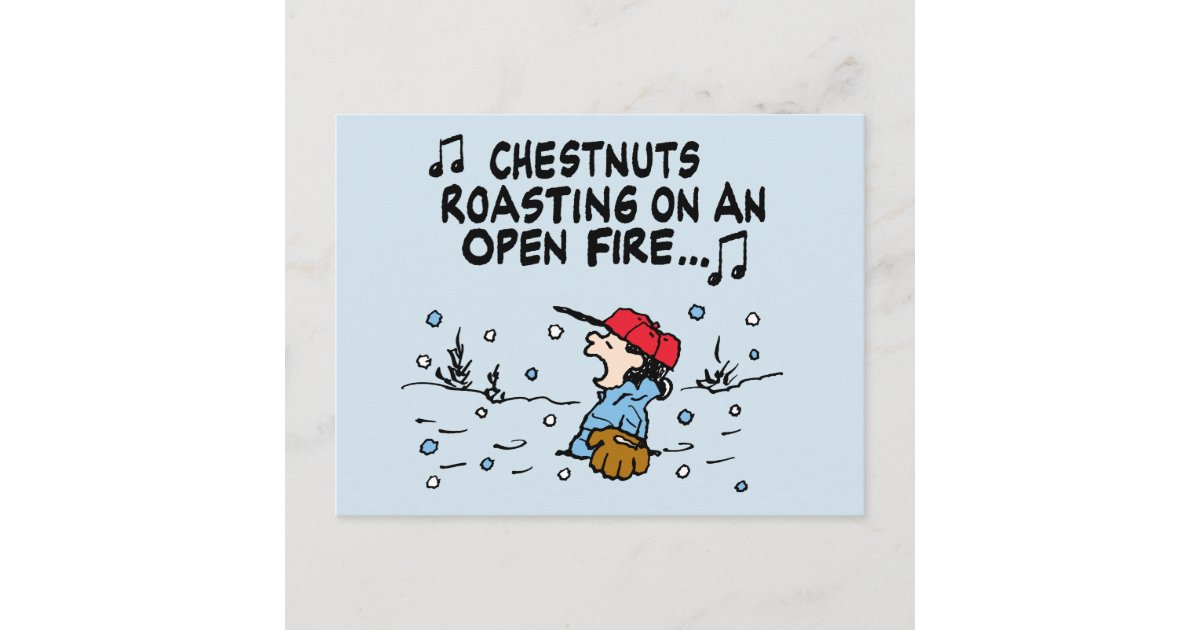 Peanuts | Lucy's Chestnuts Roasting Postcard | Zazzle