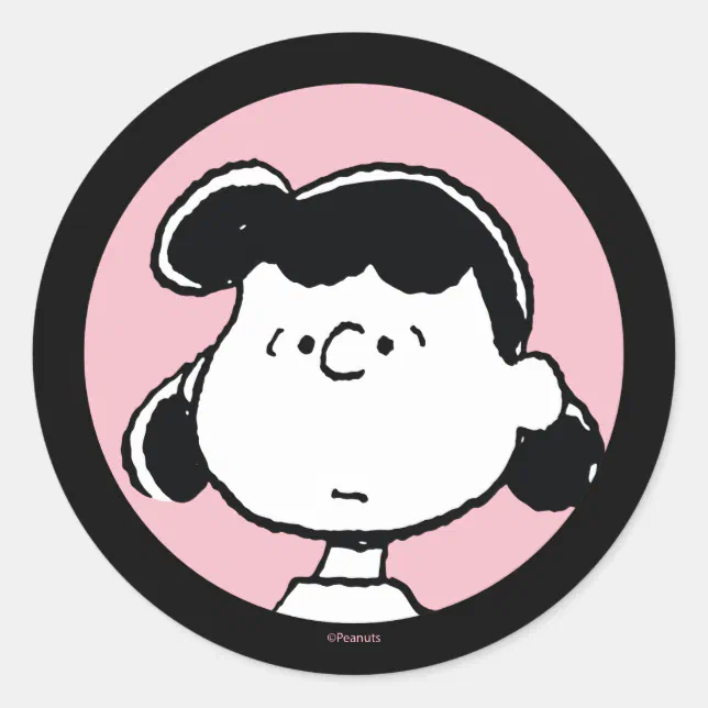 Peanuts | Lucy's Faces Classic Round Sticker | Zazzle