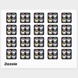 Peanuts | Lucy's Faces Square Sticker | Zazzle