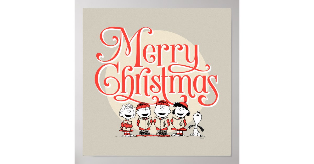 Peanuts | Merry Christmas Holiday Choir Poster | Zazzle