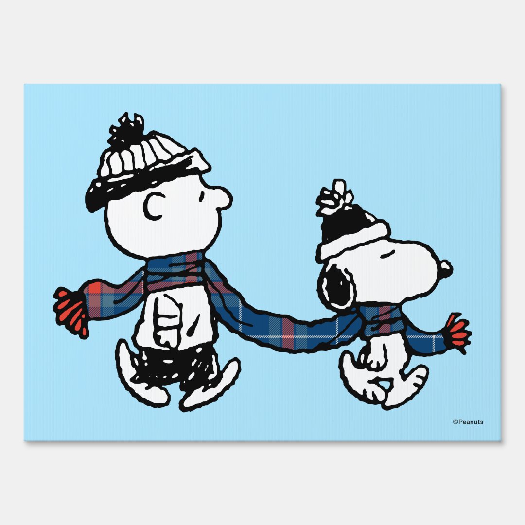 Peanuts | Merry Christmas Snoopy & Charlie Brown Sign | Zazzle