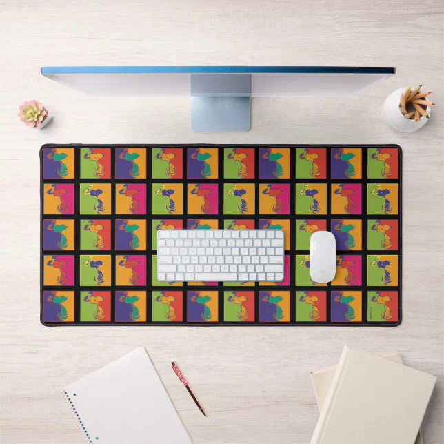 Peanuts | Modern Pop Art Snoopy Desk Mat | Zazzle