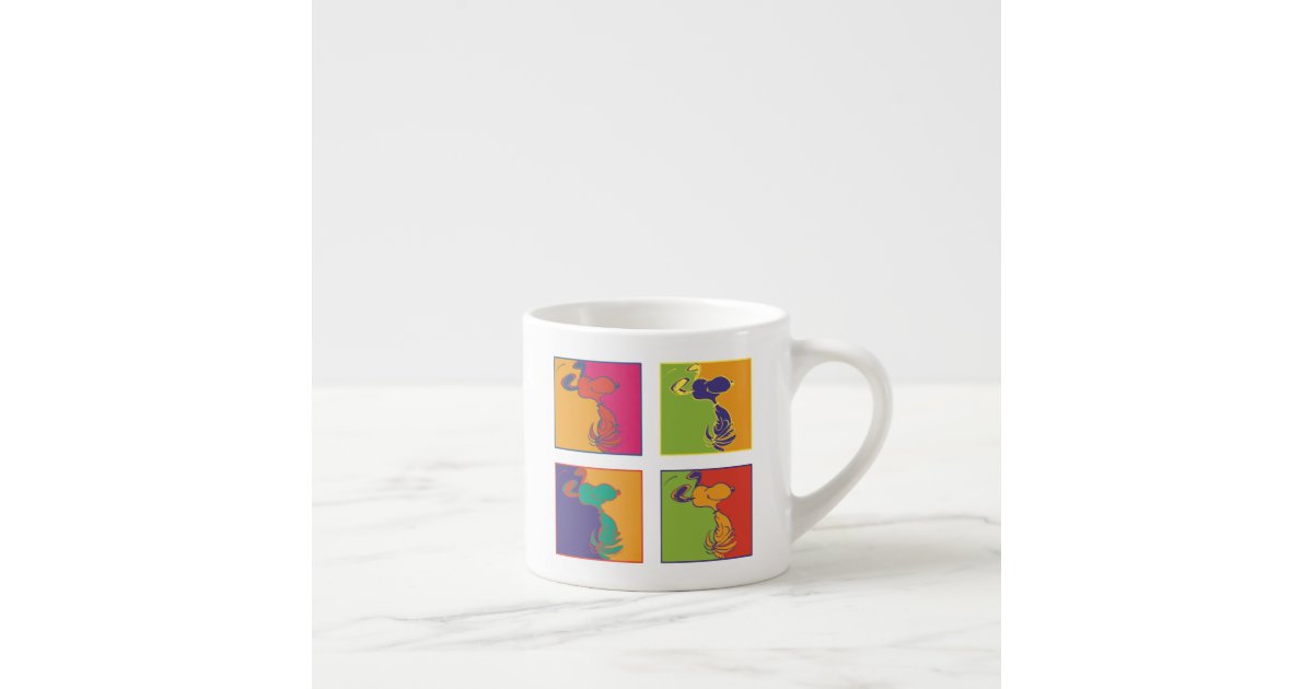 Peanuts | Modern Pop Art Snoopy Espresso Cup | Zazzle