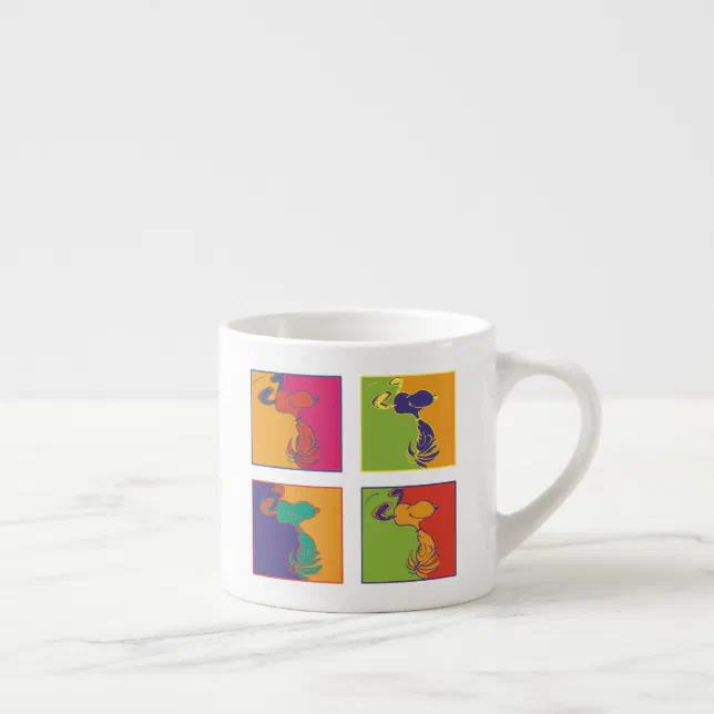 Peanuts | Modern Pop Art Snoopy Espresso Cup | Zazzle