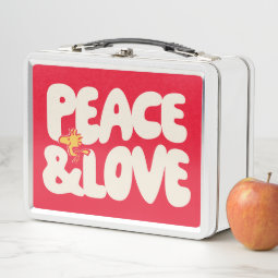 Peanuts | Peace & Love Woodstock Metal Lunch Box | Zazzle