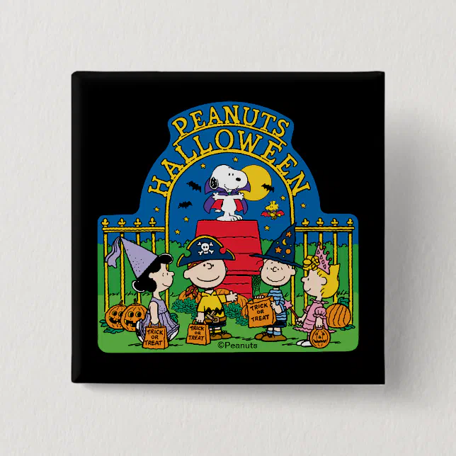 Peanuts | Peanuts Halloween Button | Zazzle