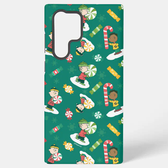 Peanuts Peppermint Dreams Holiday Pattern Samsung Galaxy Case | Zazzle