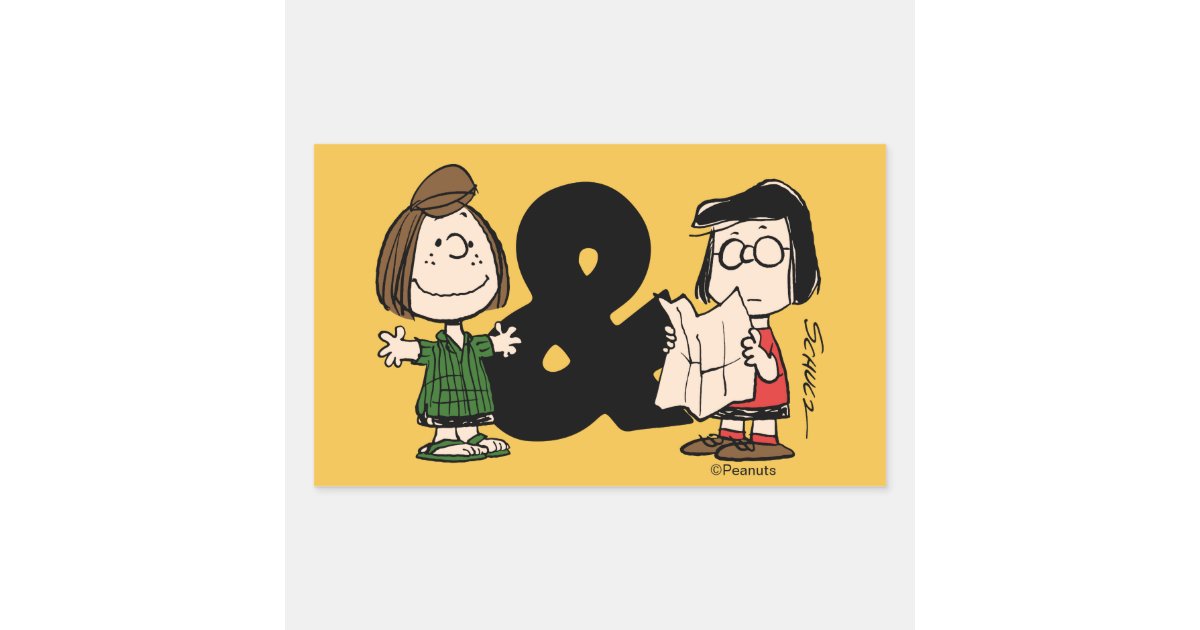 Peanuts | Peppermint Patty & Marcie Rectangular Sticker | Zazzle