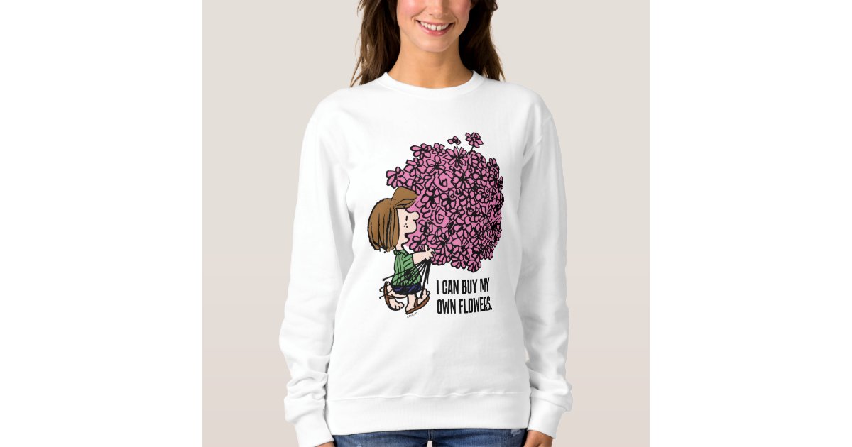 Peanuts | Peppermint Patty Pink Bouquet Sweatshirt | Zazzle