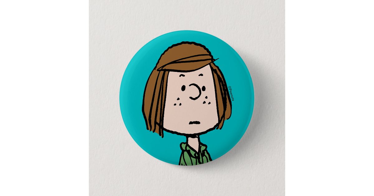 Peanuts | Peppermint Patty Sitting Button | Zazzle