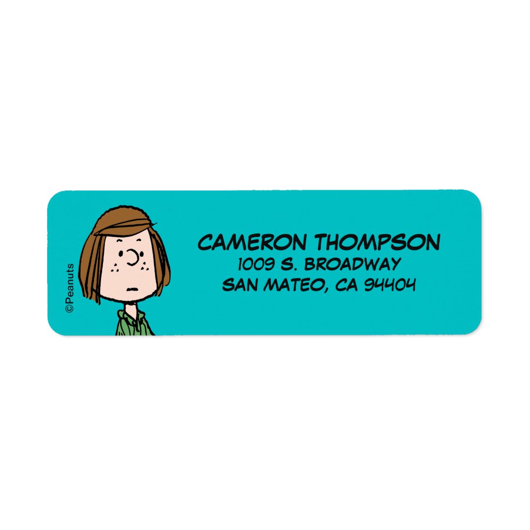 Peanuts | Peppermint Patty Sitting Label | Zazzle