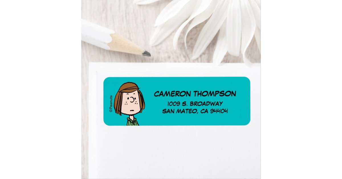 Peanuts | Peppermint Patty Sitting Label | Zazzle