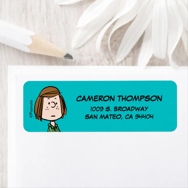 Peanuts | Peppermint Patty Sitting Label | Zazzle