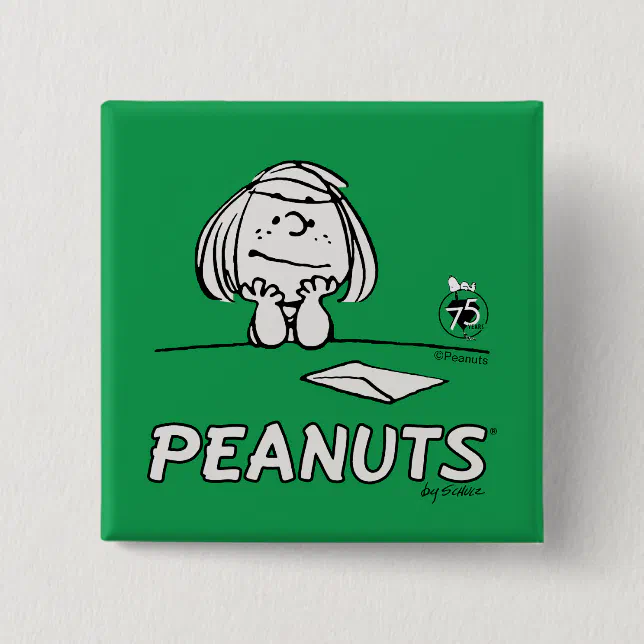 Peanuts | Peppermint Patty Thoughts Button | Zazzle