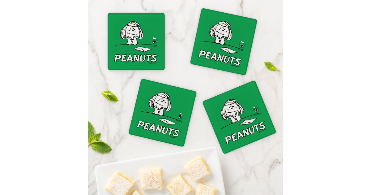 Peanuts | Peppermint Patty Thoughts Coaster Set | Zazzle