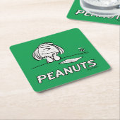 Peanuts | Peppermint Patty Thoughts Square Paper Coaster | Zazzle